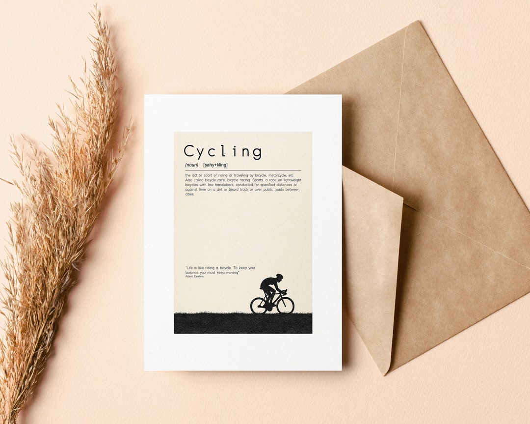 Cycling Greeting Card - Blank Card - Recycled Envelope Included ...