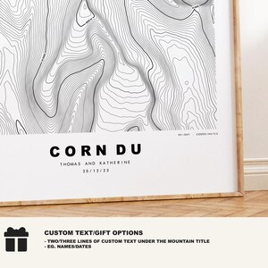 Corn Du Print - Contour Map - Corn Du, Brecon Beacons - Wales ...