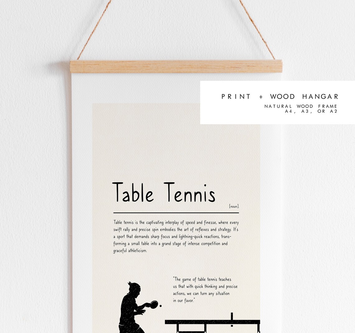 Table Tennis Definition Print - Custom Text/quote Options - Customised ...
