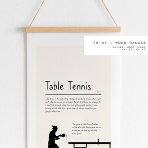 Table Tennis Definition Print - Custom Text/quote Options - Customised ...