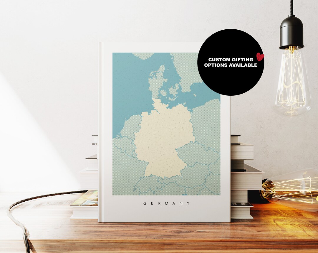 Germany Notebook - A5 or A4 - Map Notebook - Hardcover Journal ...