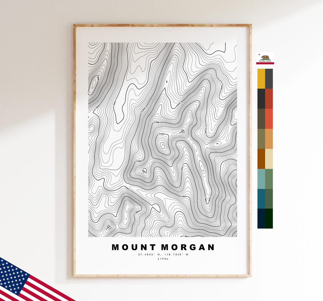 Mount Morgan Map Print - Contour Map Print - Topographic Map - Poster ...