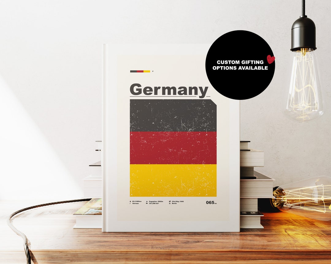 Germany Notebook - Flag - A5 or A4 - Map Notebook - Hardcover Journal ...