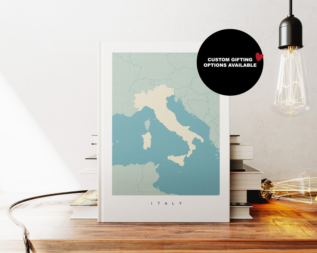 Italy Notebook - A5 or A4 - Map Notebook - Hardcover Journal ...