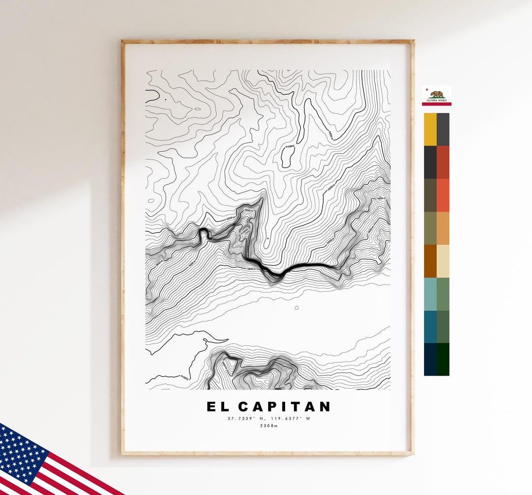 El Capitan Map Print - Contour Map Print - Topographic Map - Poster ...