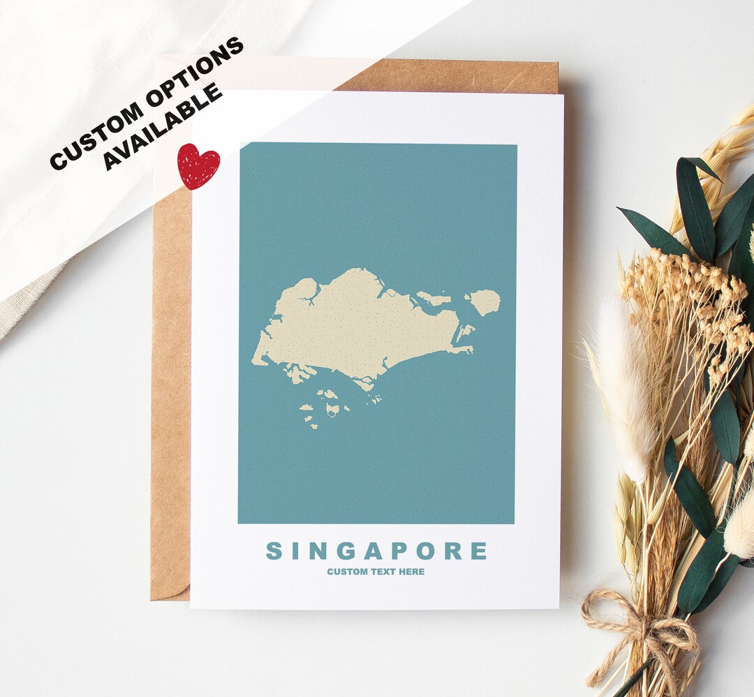 Singapore Greeting Card - Custom Options Available - Kraft Envelope ...