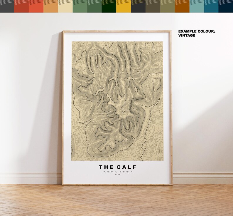The Calf Print - Contour Map - the Calf Map - Topographic Map - Print ...