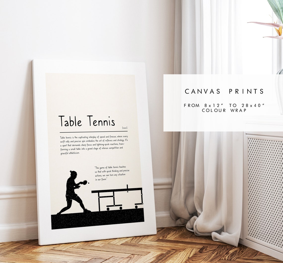 Table Tennis Definition Print - Custom Text/quote Options - Customised ...