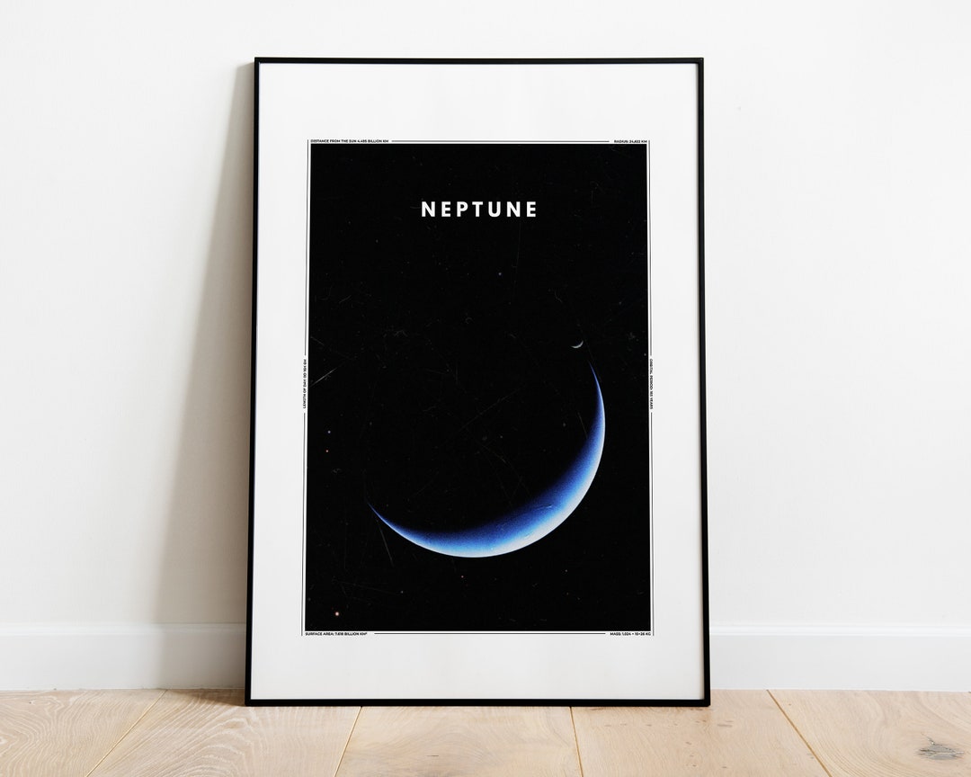 Neptune Print Solar System Print Minimalist Wall Art NASA Photography ...