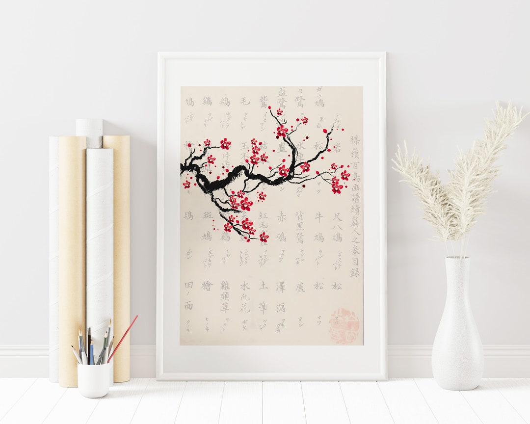 Sakura Print Sakura Tree Poster Book Page Print Japanese Japan Print ...