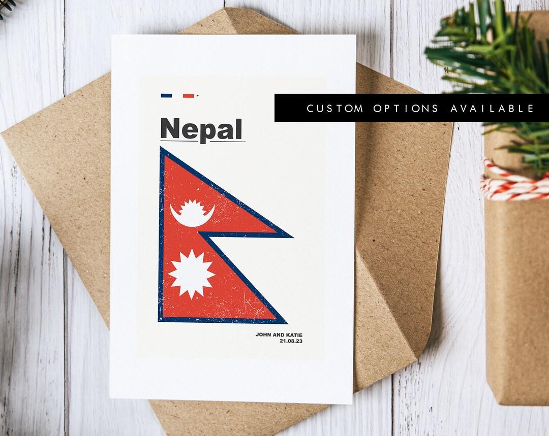 Nepal Greeting Card - Custom Greeting Card - Blank Card - Recycled ...