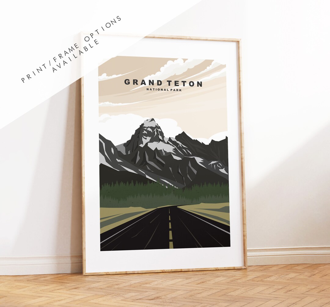 Grand Teton Print - US National Park Travel Poster - Prints, Framed or ...