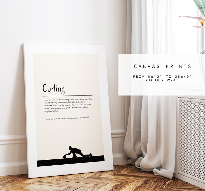 Curling Definition Print - Custom Text/quote Options - Customised Gift ...