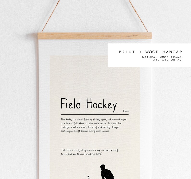 Field Hockey Definition Print - Custom Text/quote Options - Customised ...