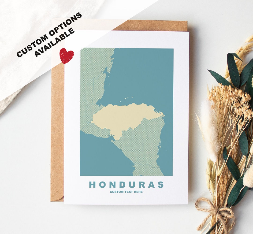 Honduras Greeting Card - Custom Options Available - Kraft Envelope ...