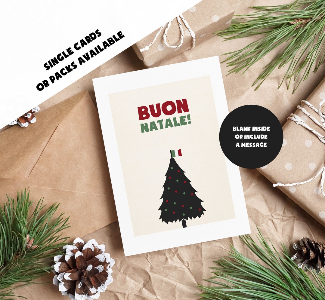 Buon Natale Card - Italian Christmas Card - Blank Inside or Include ...