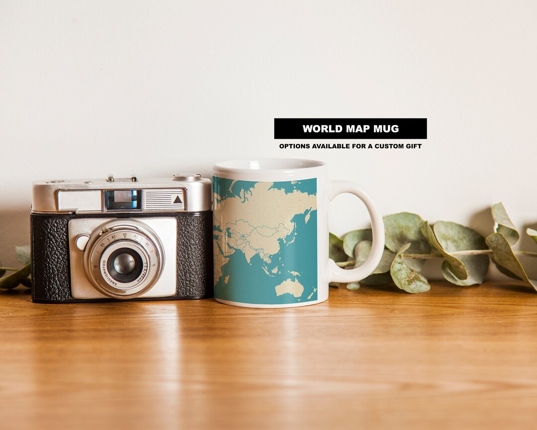 World Mug Map Customisable Made to Order Gift World Map Small Gifts Tea ...