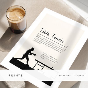 Table Tennis Definition Print - Custom Text/quote Options - Customised ...