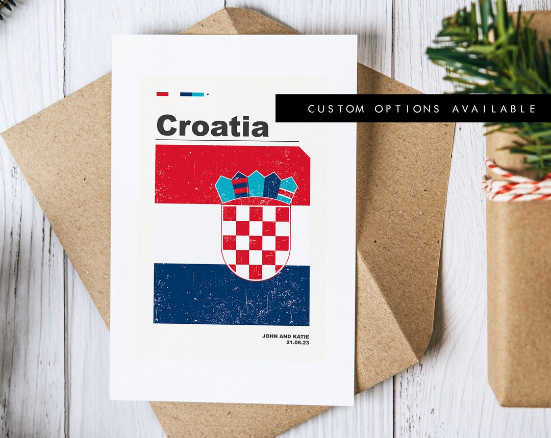 Croatia Greeting Card - Custom Greeting Card - Croatia Flag - Blank ...