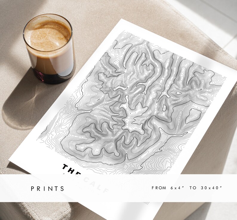 The Calf Print - Contour Map - the Calf Map - Topographic Map - Print ...