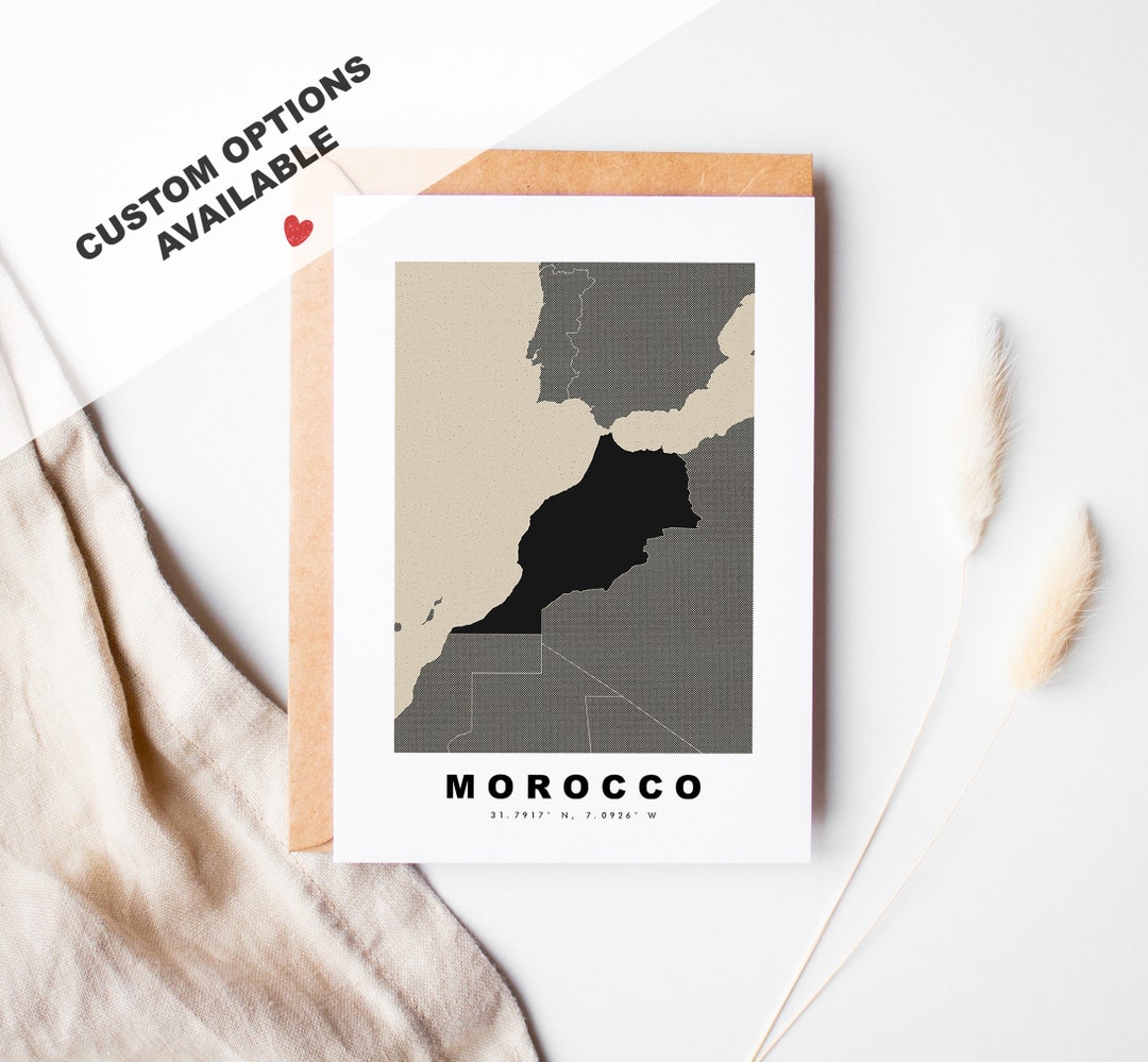 Morocco Custom Greeting Card - Kraft Envelope Included - Custom Text ...