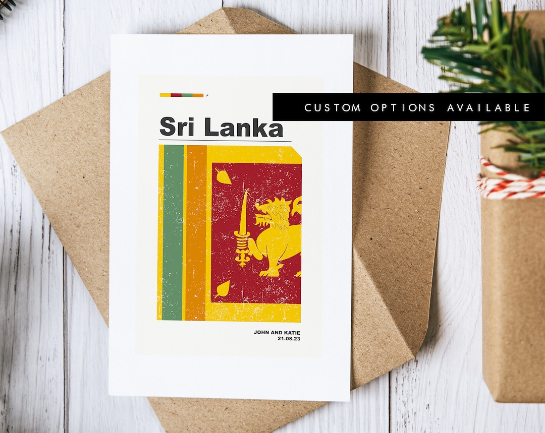 Sri Lanka Greeting Card - Custom Greeting Card - Blank Card - Recycled ...