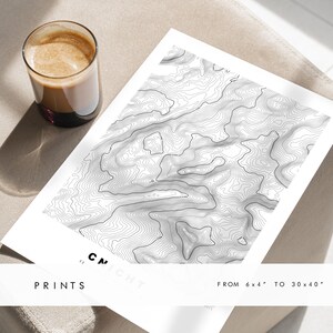 Cnicht Print - Contour Map - Snowdonia - Wales - Topographic Map ...