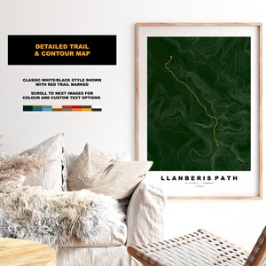 Llanberis Path Trail Map Print - Snowdon - Trail and Contour Map ...