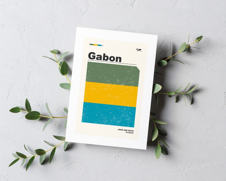 Gabon Greeting Card - Custom Greeting Card - Gabon Flag - Blank Card ...