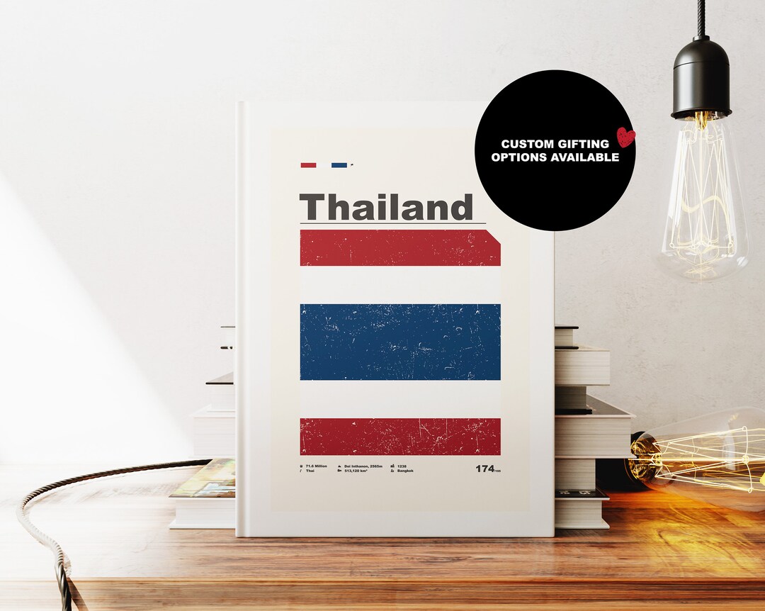 Thailand Notebook - A5 or A4 - Map Notebook - Hardcover Journal ...