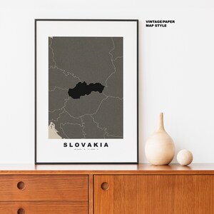 Slovakia Print - Custom Map Print - Personalised Text Gift Options ...