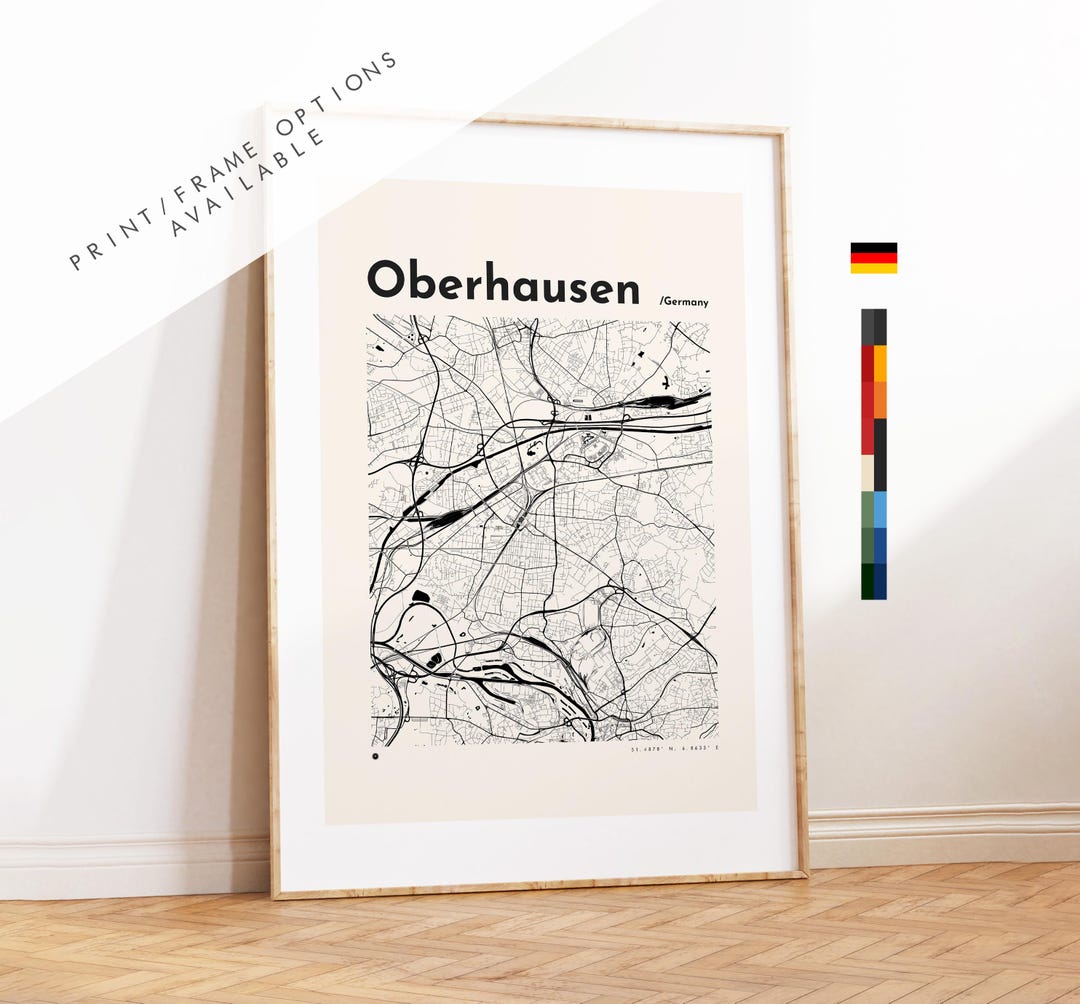 Oberhausen Map Print - Oberhausen City Map - Germany - Prints or Framed ...