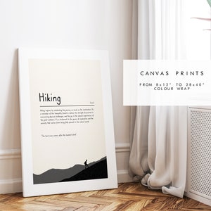 Hiking Definition Print - Custom Text/quote Options - Customised Gift ...