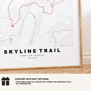 Skyline Trail Map Print - Trail and Contour Map - Topography - Contour ...
