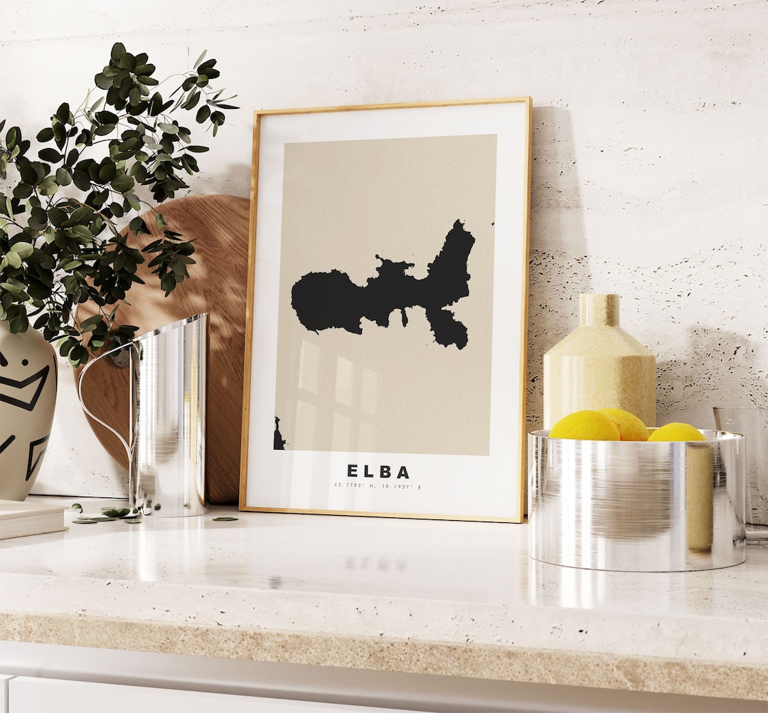 Elba Print - Custom Map Print - Personalised Text Gift Options - Frames ...