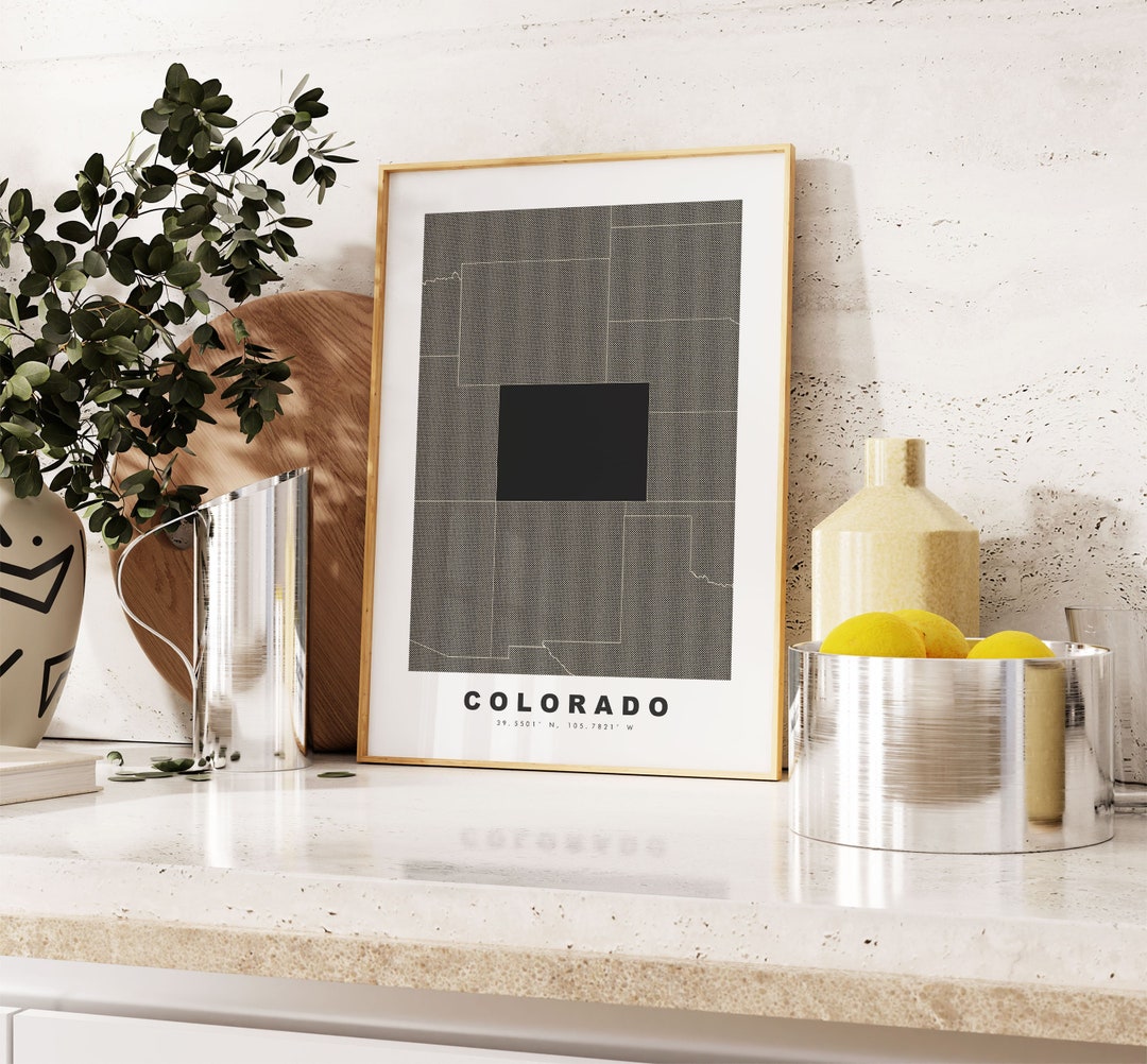 Colorado Print - Custom Map Print - Personalised Text Gift Options ...