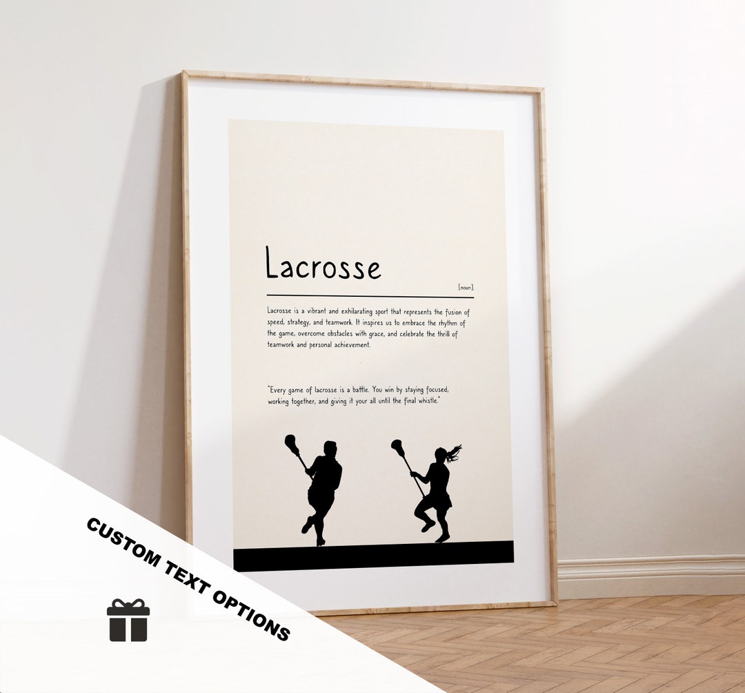 Lacrosse Definition Print - Custom Text/quote Options - Customised Gift ...