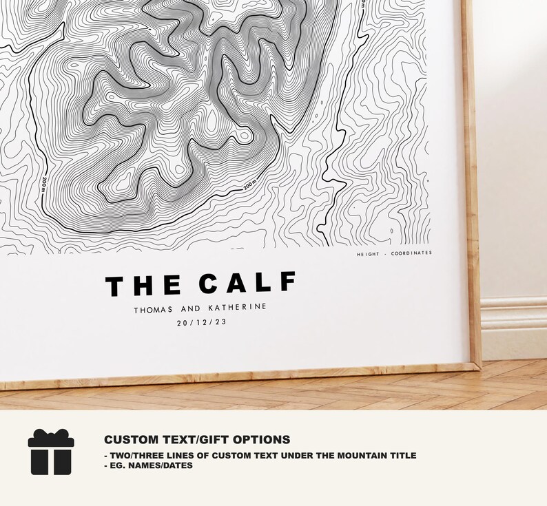 The Calf Print - Contour Map - the Calf Map - Topographic Map - Print ...