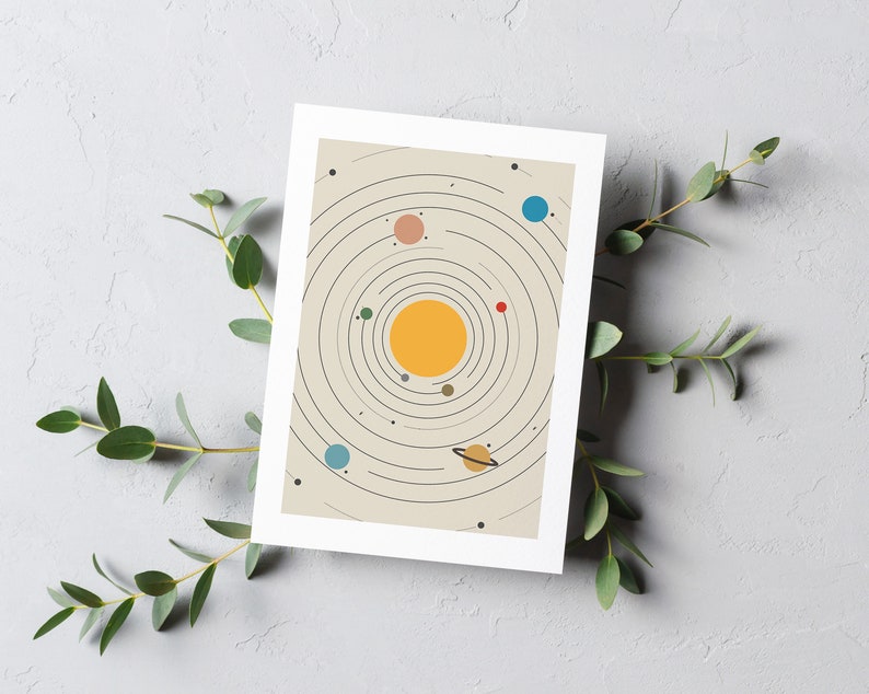 Solar System Greeting Card - Space Greeting Card - Blank Card ...