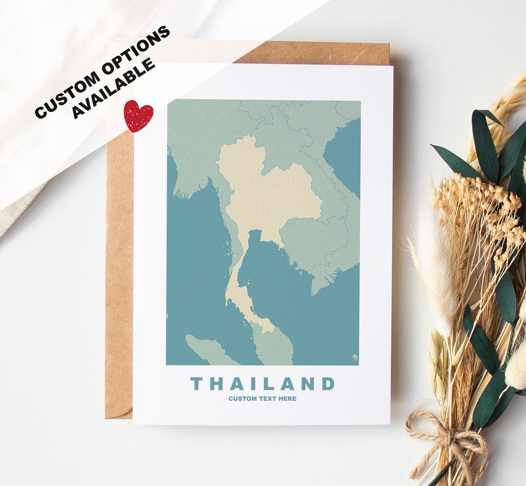 Thailand Greeting Card - Custom Options Available - Kraft Envelope ...