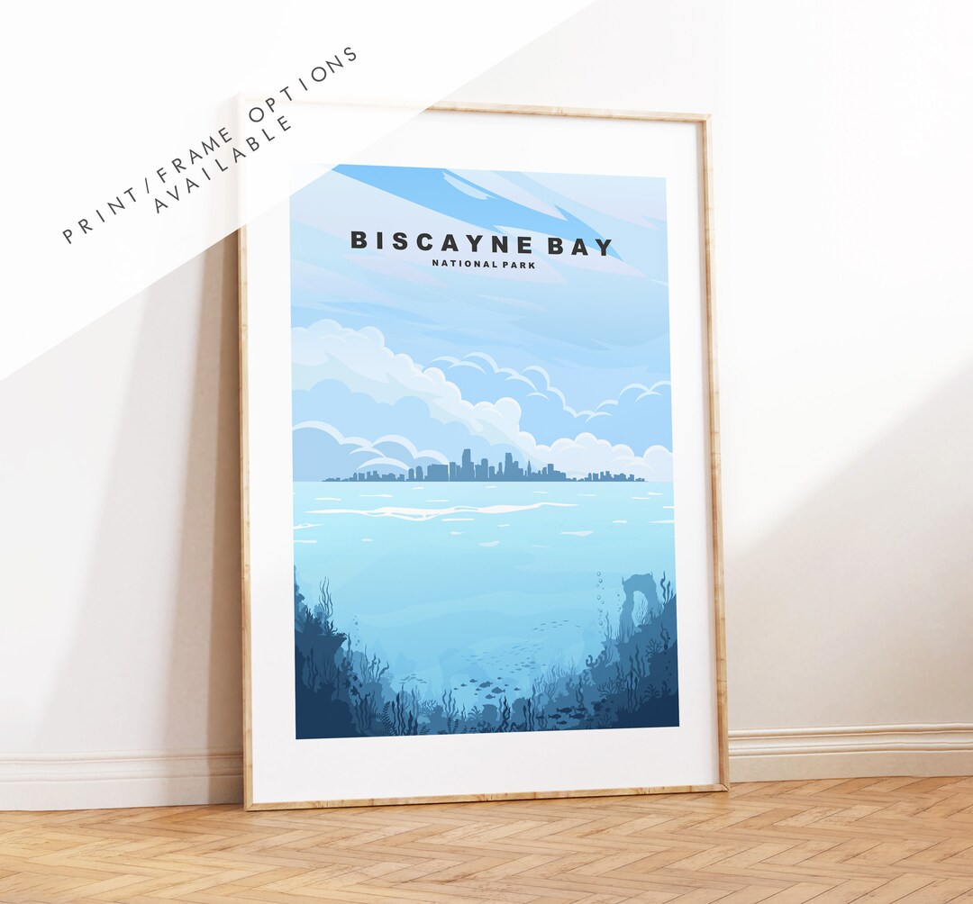 Biscayne Bay Print - US National Park Travel Poster - Prints, Framed or ...