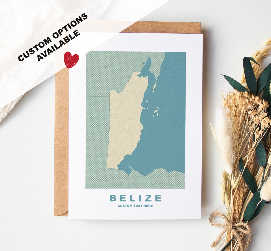 Belize Greeting Card - Custom Options Available - Kraft Envelope ...