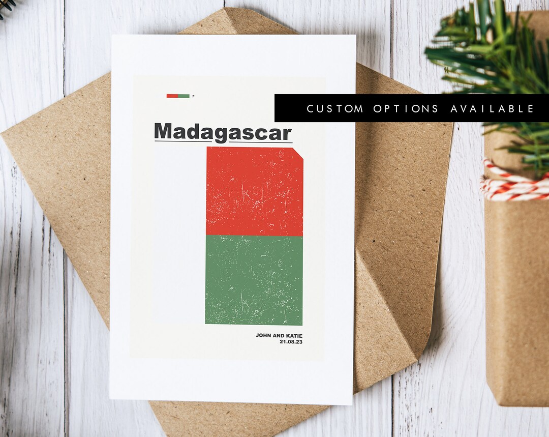 Madagascar Greeting Card - Custom Greeting Card - Blank Card - Recycled ...
