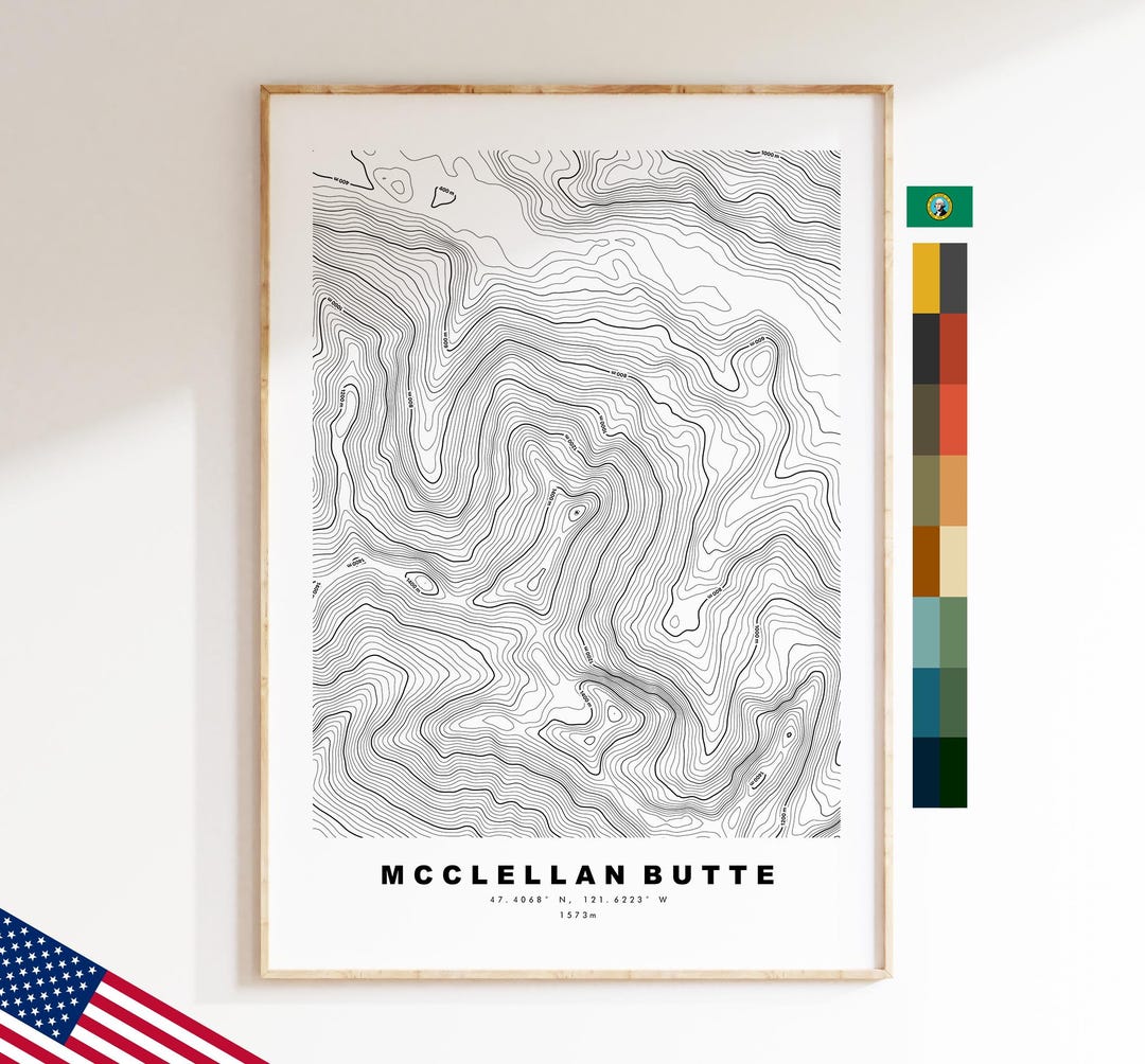 Mcclellan Butte Map Print - Contour Map Print - Topographic Map ...