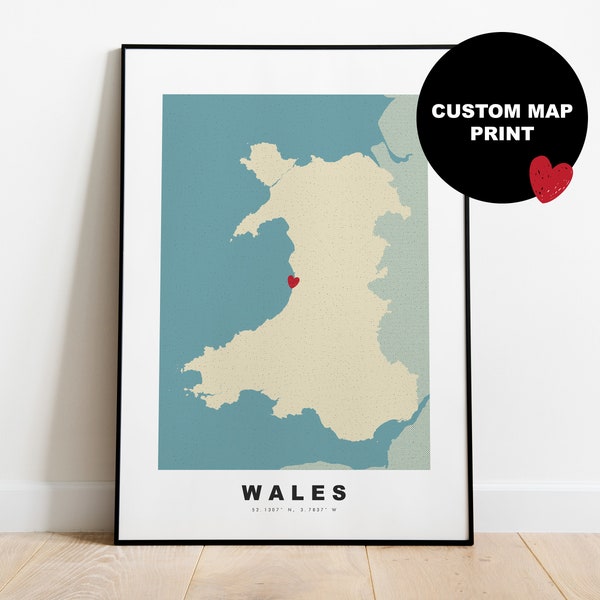 Wall Map of Wales - Etsy UK