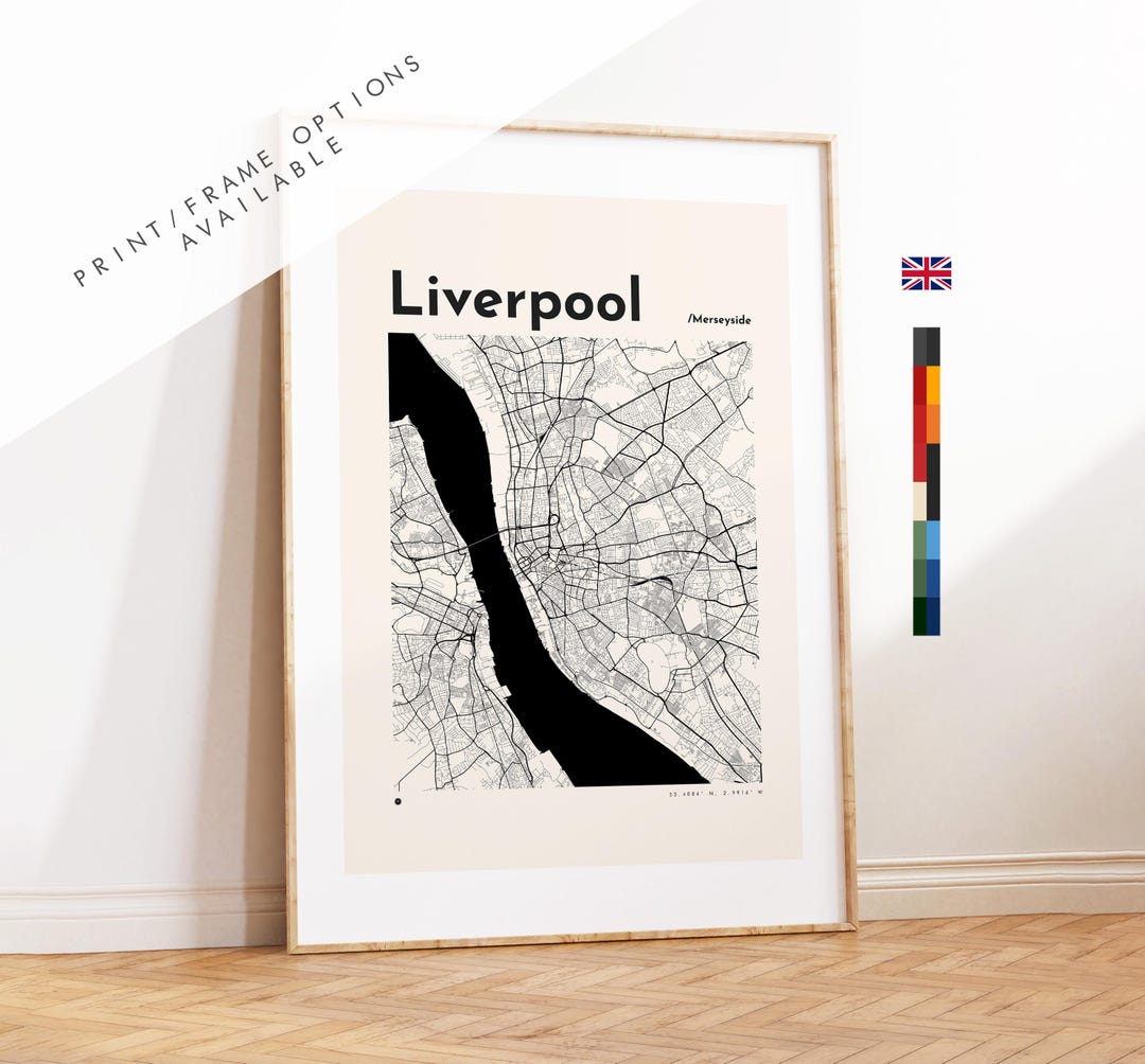 Liverpool Map Print - Custom Options/colours Available - Prints or ...