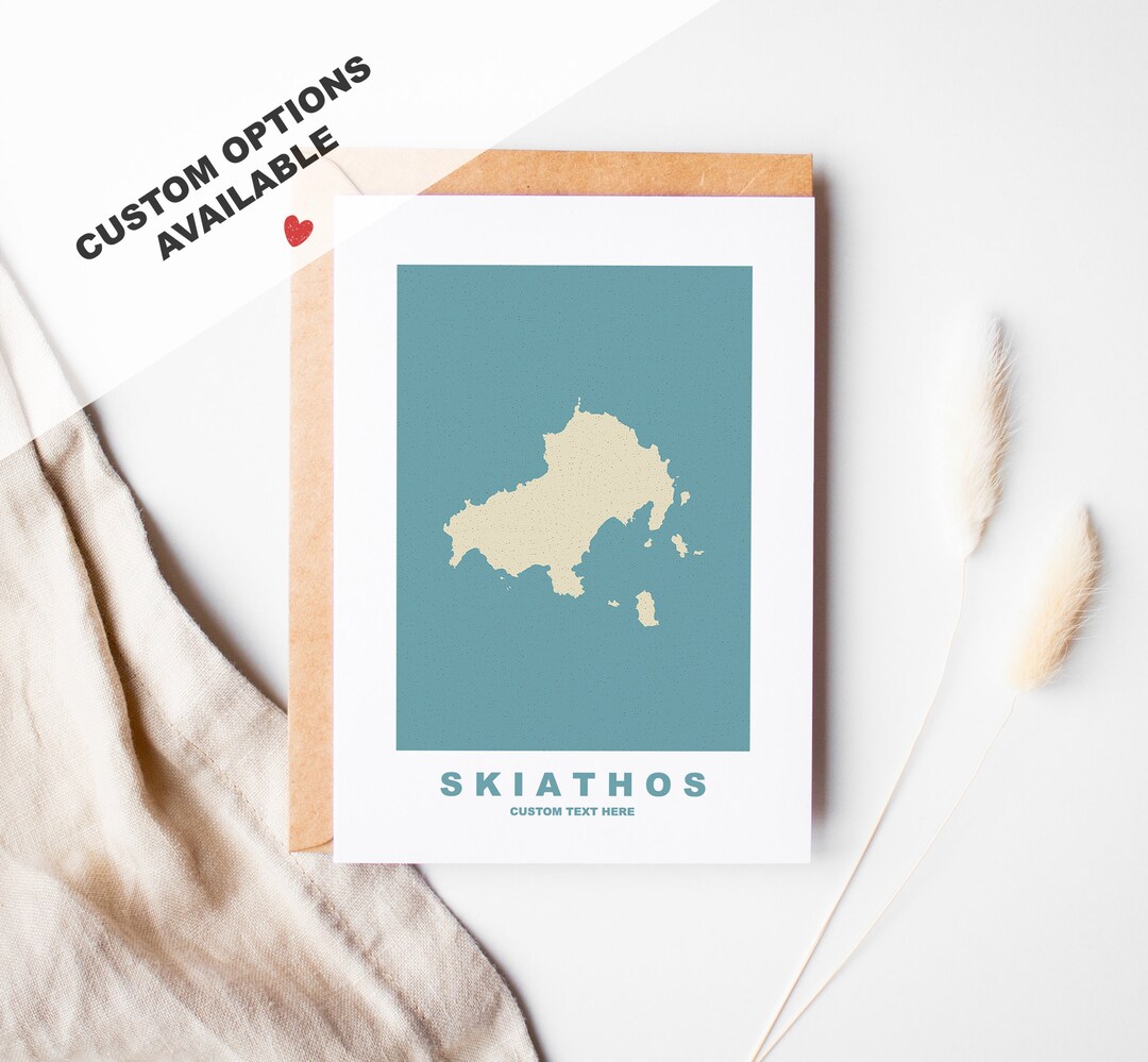 Skiathos Greeting Card Custom Options Kraft Envelope Anniversary ...