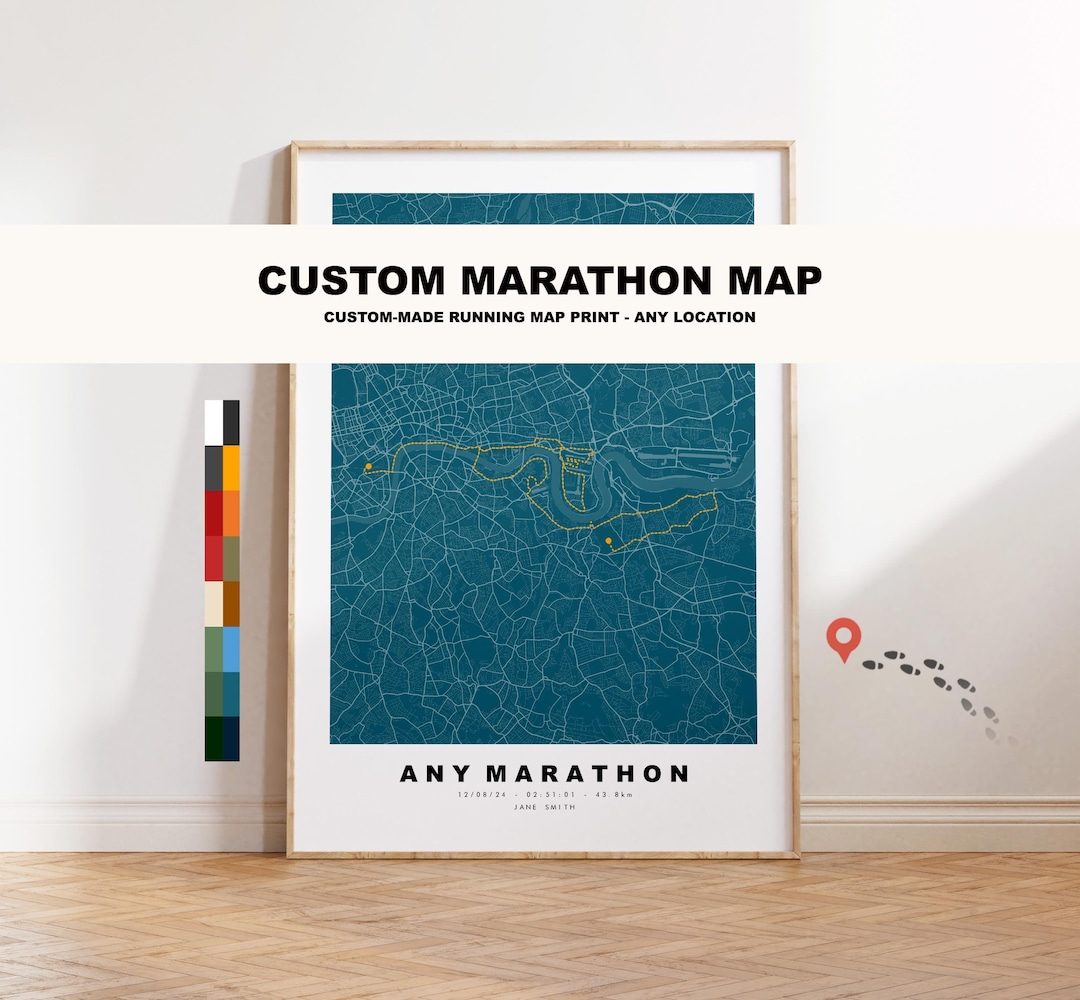 Custom Marathon Map - Any Marathon or Location - Works With Strava ...