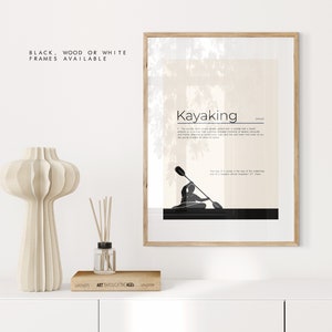Kayaking Definition Print Custom Text/quote Options Customised Gift ...