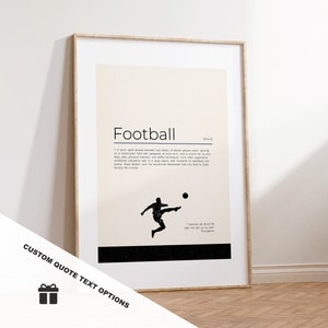Football Definition Print Custom Text/quote Options Customised Gift ...